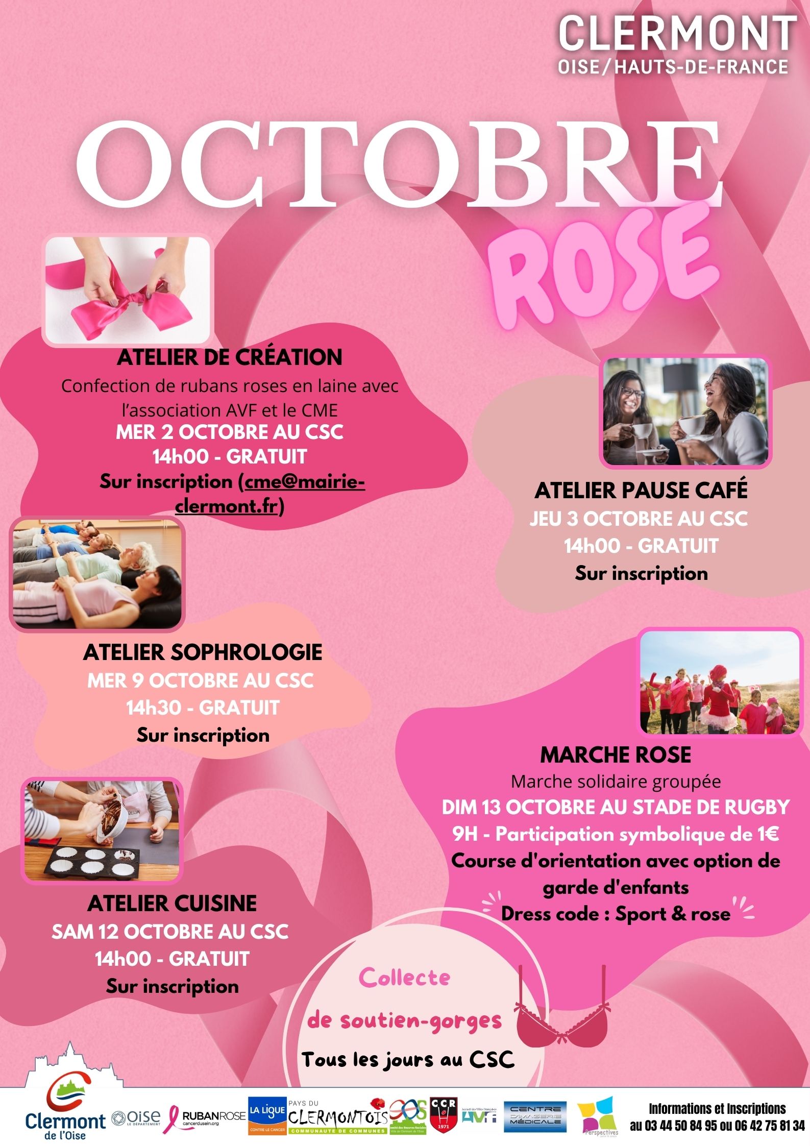 Octobre Rose 2024 – Affiche – V2 – Ville de Clermont (Oise) – Site Officiel
